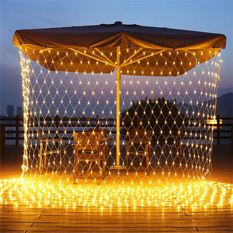 Solar-Powered LED Net Lights – 1.5x1.5m to 2.5x3.0m Garden Mesh Lighti